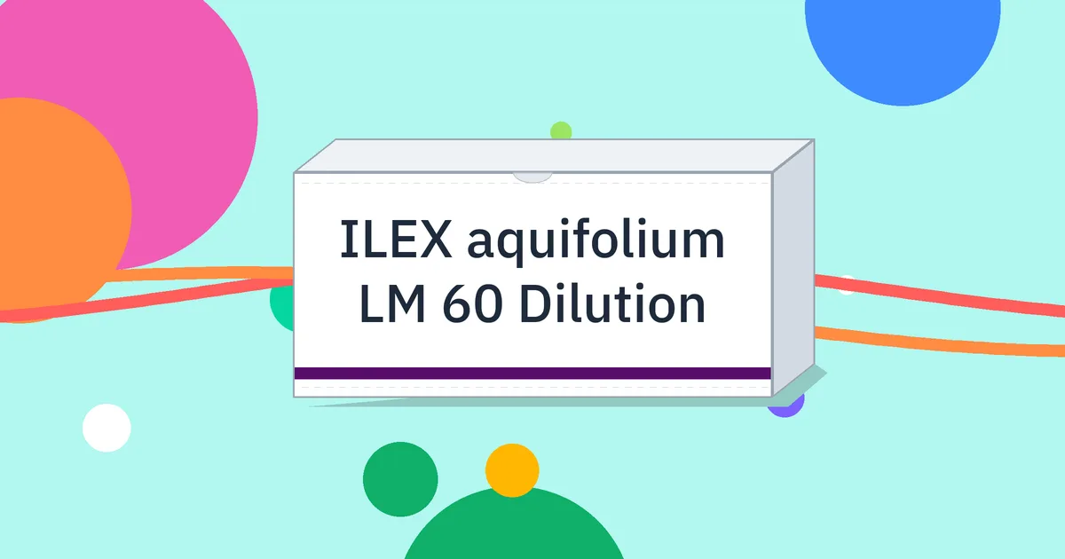 Symbolbild: Packung mit der Aufschrift ILEX aquifolium LM 60 Dilution (PZN 12912344) – Verfügbarkeit und Bezug in Apotheken in Frankfurt am Main