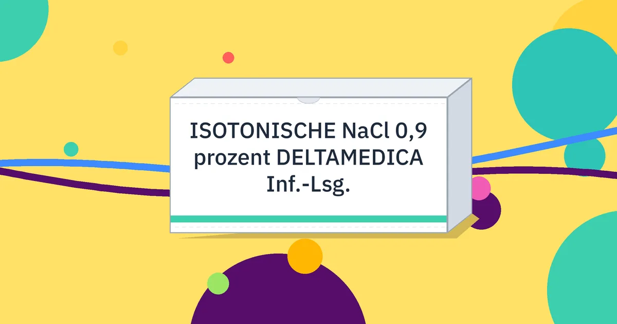 Symbolbild: Packung mit der Aufschrift ISOTONISCHE NaCl 0,9 prozent DELTAMEDICA Inf.-Lsg. (PZN 04671607) – Verfügbarkeit und Bezug in Apotheken in Frankfurt am Main