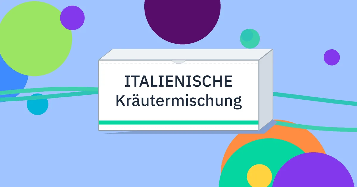 Symbolbild: Packung mit der Aufschrift ITALIENISCHE Kräutermischung (PZN 07089693) – Verfügbarkeit und Bezug in Apotheken in Frankfurt am Main