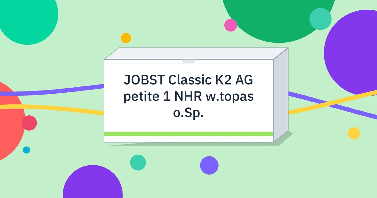 Symbolbild: Packung mit der Aufschrift JOBST Classic K2 AG petite 1 NHR w.topas o.Sp. (PZN 13063373) – Verfügbarkeit und Bezug in Apotheken in Frankfurt am Main