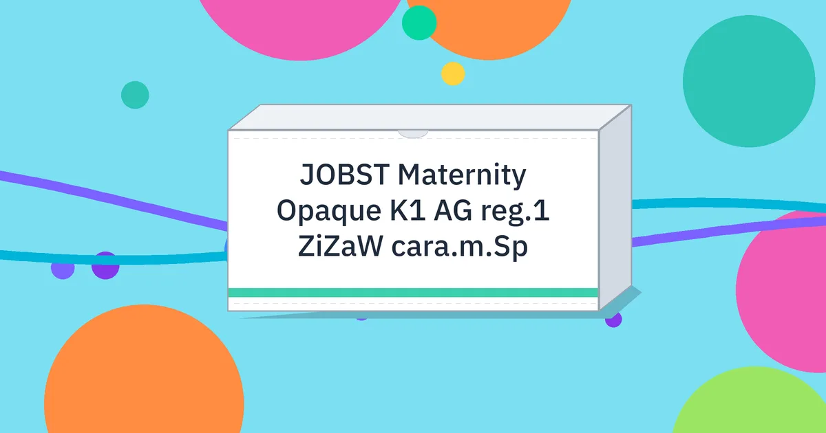 Symbolbild: Packung mit der Aufschrift JOBST Maternity Opaque K1 AG reg.1 ZiZaW cara.m.Sp (PZN 15850106) – Verfügbarkeit und Bezug in Apotheken in Frankfurt am Main