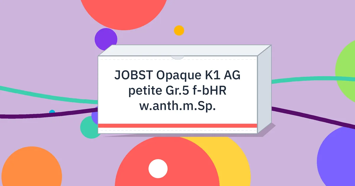 Symbolbild: Packung mit der Aufschrift JOBST Opaque K1 AG petite Gr.5 f-bHR w.anth.m.Sp. (PZN 16271729) – Verfügbarkeit und Bezug in Apotheken in Frankfurt am Main