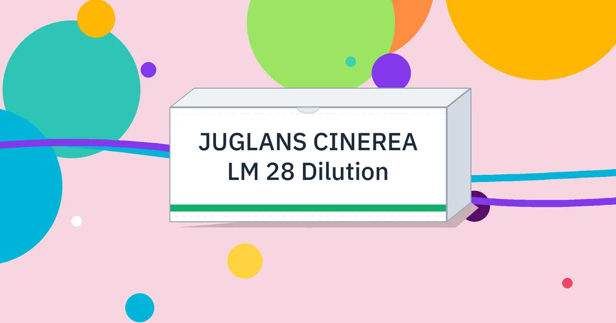 Symbolbild: Packung mit der Aufschrift JUGLANS CINEREA LM 28 Dilution (PZN 13563911) – Verfügbarkeit und Bezug in Apotheken in Frankfurt am Main