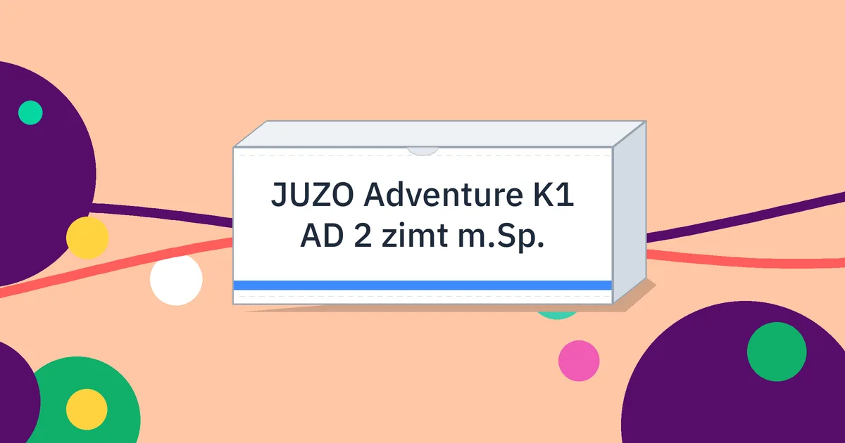 Symbolbild: Packung mit der Aufschrift JUZO Adventure K1 AD 2 zimt m.Sp. (PZN 16491968) – Verfügbarkeit und Bezug in Apotheken in Frankfurt am Main