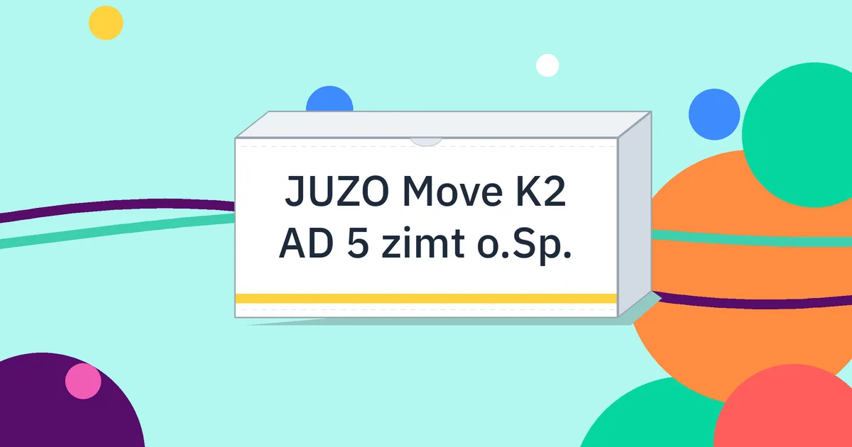 Symbolbild: Packung mit der Aufschrift JUZO Move K2 AD 5 zimt o.Sp. (PZN 18507840) – Verfügbarkeit und Bezug in Apotheken in Frankfurt am Main