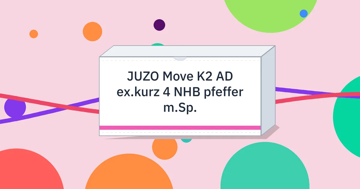 Symbolbild: Packung mit der Aufschrift JUZO Move K2 AD ex.kurz 4 NHB pfeffer m.Sp. (PZN 16340175) – Verfügbarkeit und Bezug in Apotheken in Frankfurt am Main