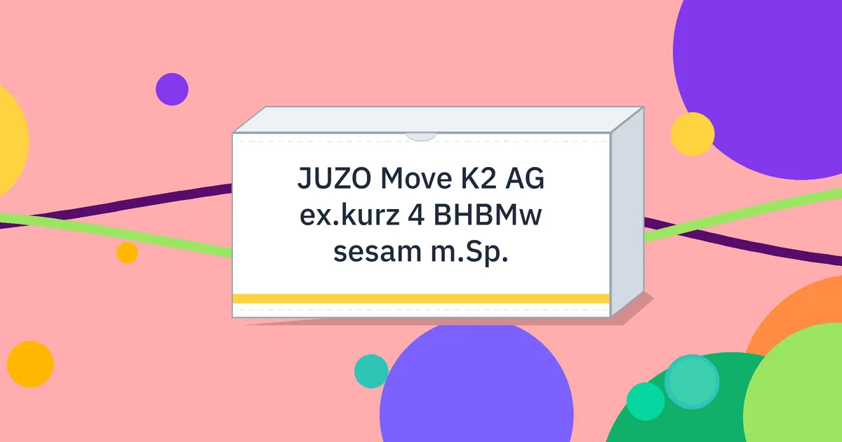 Symbolbild: Packung mit der Aufschrift JUZO Move K2 AG ex.kurz 4 BHBMw sesam m.Sp. (PZN 18532849) – Verfügbarkeit und Bezug in Apotheken in Frankfurt am Main