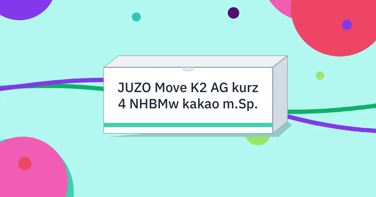Symbolbild: Packung mit der Aufschrift JUZO Move K2 AG kurz 4 NHBMw kakao m.Sp. (PZN 18559222) – Verfügbarkeit und Bezug in Apotheken in Frankfurt am Main
