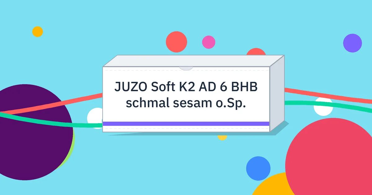 Symbolbild: Packung mit der Aufschrift JUZO Soft K2 AD 6 BHB schmal sesam o.Sp. (PZN 15467057) – Verfügbarkeit und Bezug in Apotheken in Frankfurt am Main