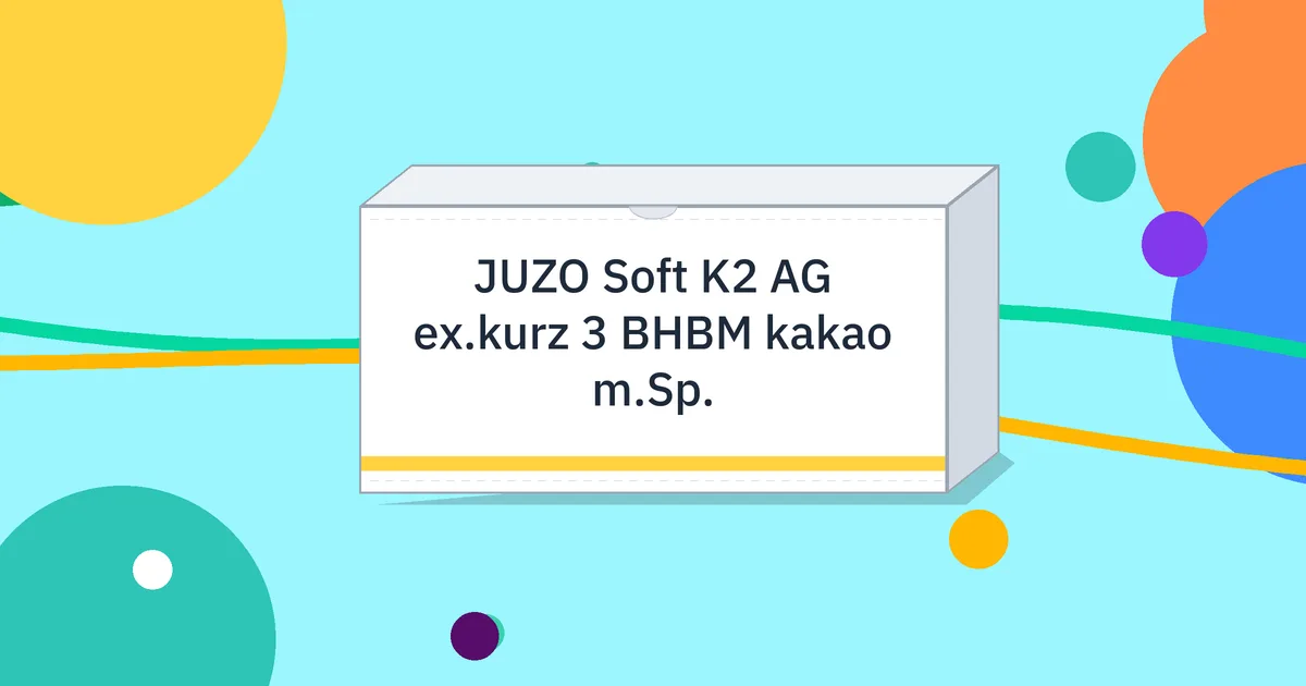 Symbolbild: Packung mit der Aufschrift JUZO Soft K2 AG ex.kurz 3 BHBM kakao m.Sp. (PZN 14860605) – Verfügbarkeit und Bezug in Apotheken in Frankfurt am Main