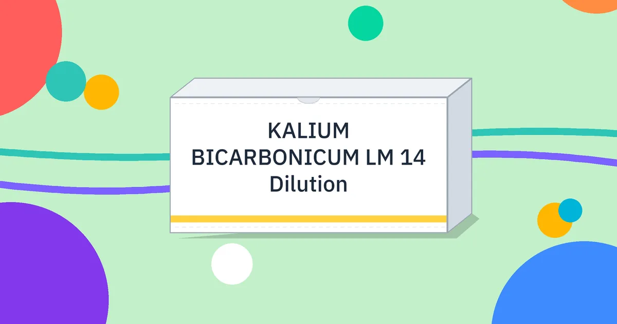 Symbolbild: Packung mit der Aufschrift KALIUM BICARBONICUM LM 14 Dilution (PZN 13783475) – Verfügbarkeit und Bezug in Apotheken in Frankfurt am Main