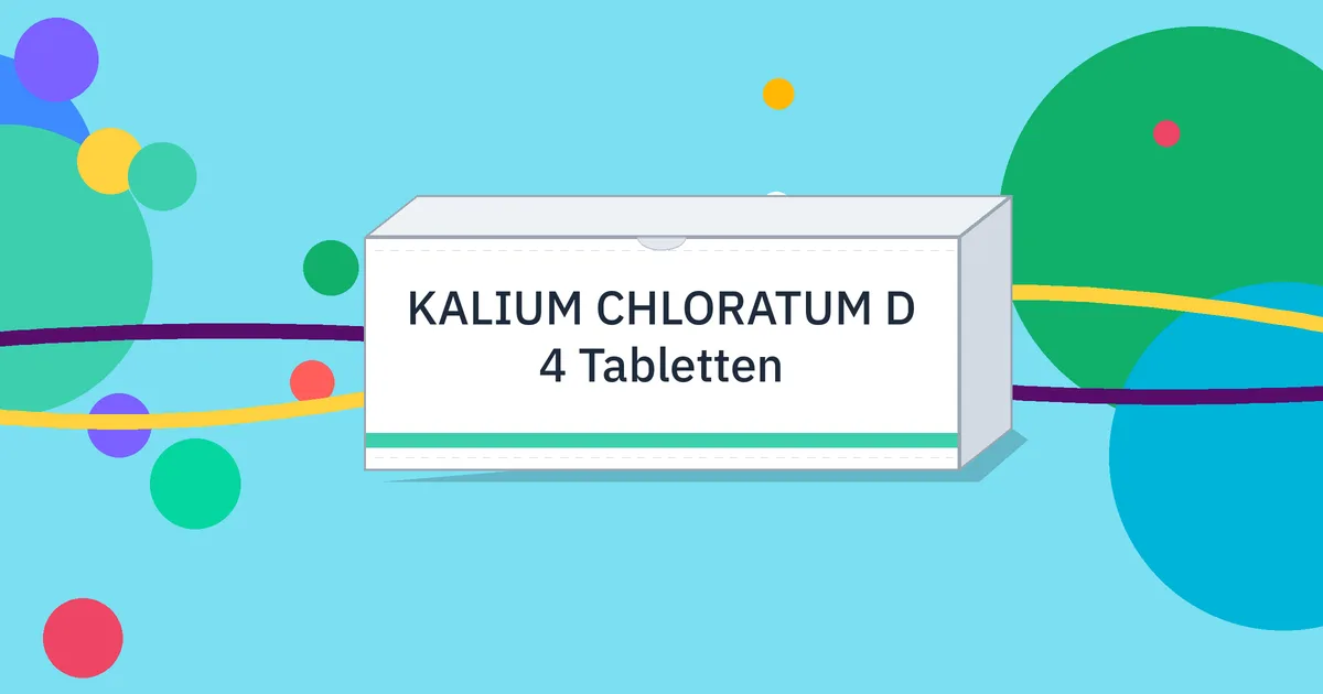 Symbolbild: Packung mit der Aufschrift KALIUM CHLORATUM D 4 Tabletten (PZN 01775252) – Verfügbarkeit und Bezug in Apotheken in Frankfurt am Main