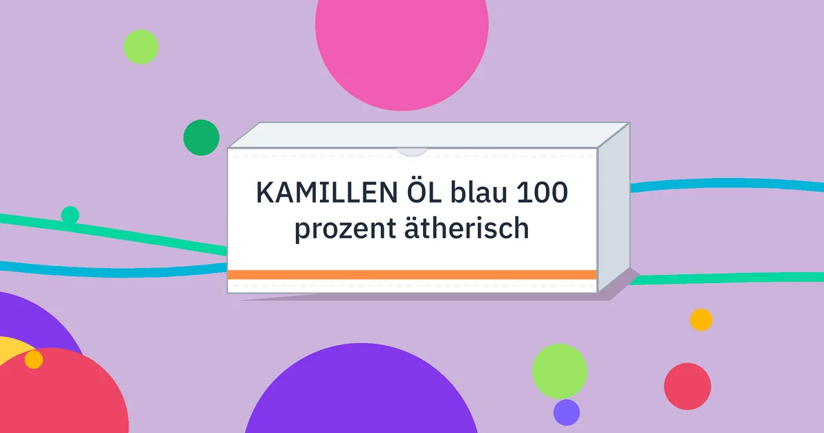 Symbolbild: Packung mit der Aufschrift KAMILLEN ÖL blau 100 prozent ätherisch (PZN 07205627) – Verfügbarkeit und Bezug in Apotheken in Frankfurt am Main