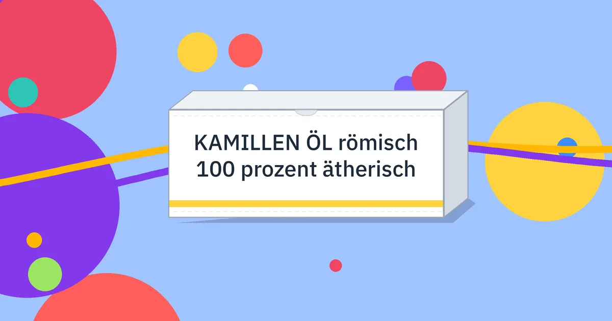 Symbolbild: Packung mit der Aufschrift KAMILLEN ÖL römisch 100 prozent ätherisch (PZN 03669560) – Verfügbarkeit und Bezug in Apotheken in Frankfurt am Main