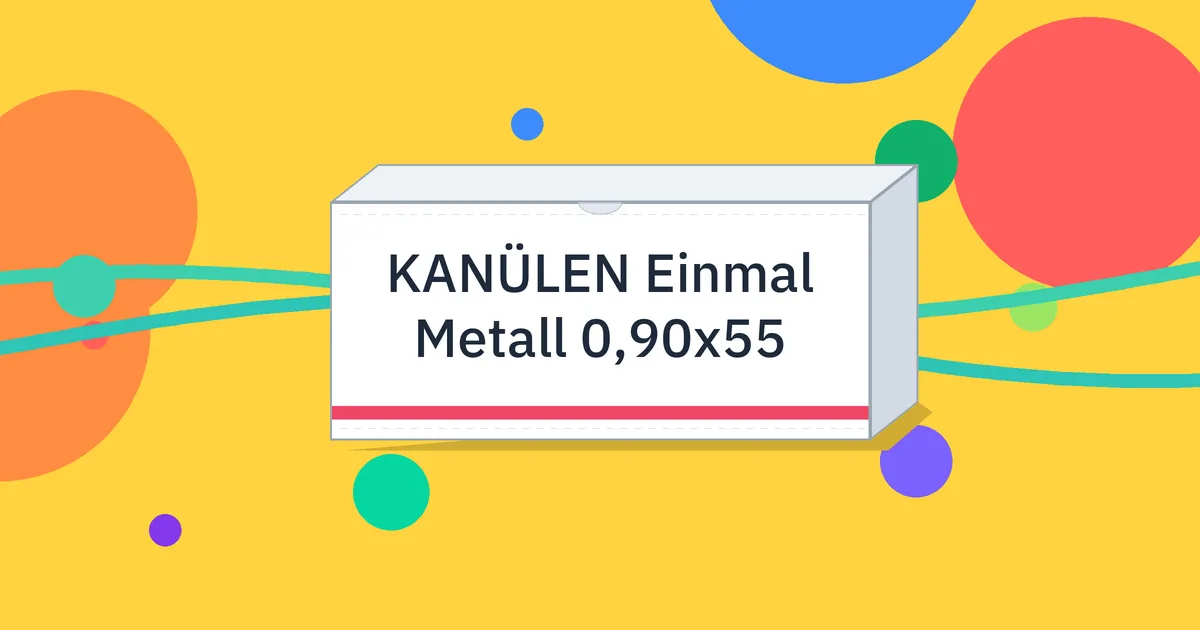 Symbolbild: Packung mit der Aufschrift KANÜLEN Einmal Metall 0,90x55 (PZN 01965018) – Verfügbarkeit und Bezug in Apotheken in Frankfurt am Main