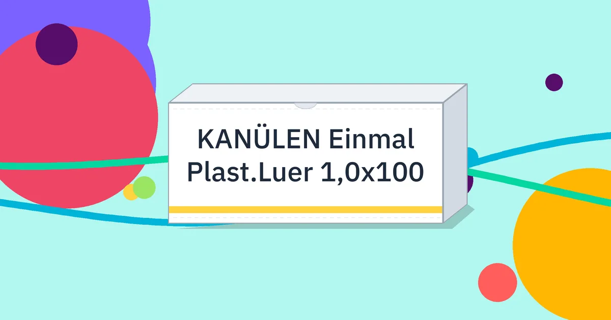 Symbolbild: Packung mit der Aufschrift KANÜLEN Einmal Plast.Luer 1,0x100 (PZN 02440482) – Verfügbarkeit und Bezug in Apotheken in Frankfurt am Main