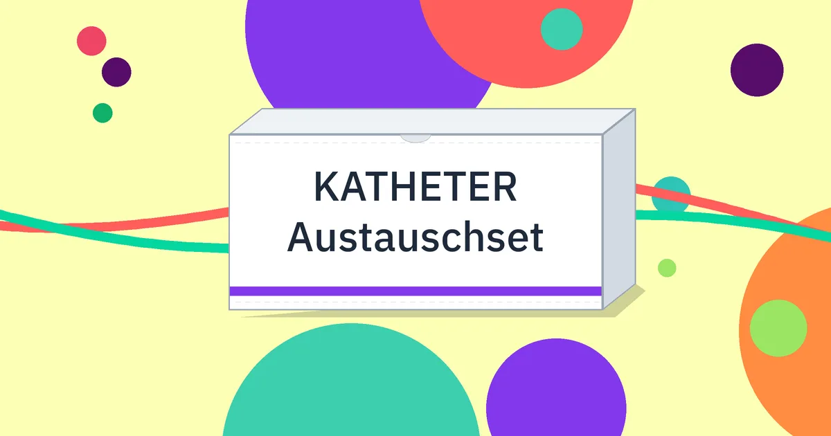Symbolbild: Packung mit der Aufschrift KATHETER Austauschset (PZN 20204733) – Verfügbarkeit und Bezug in Apotheken in Frankfurt am Main