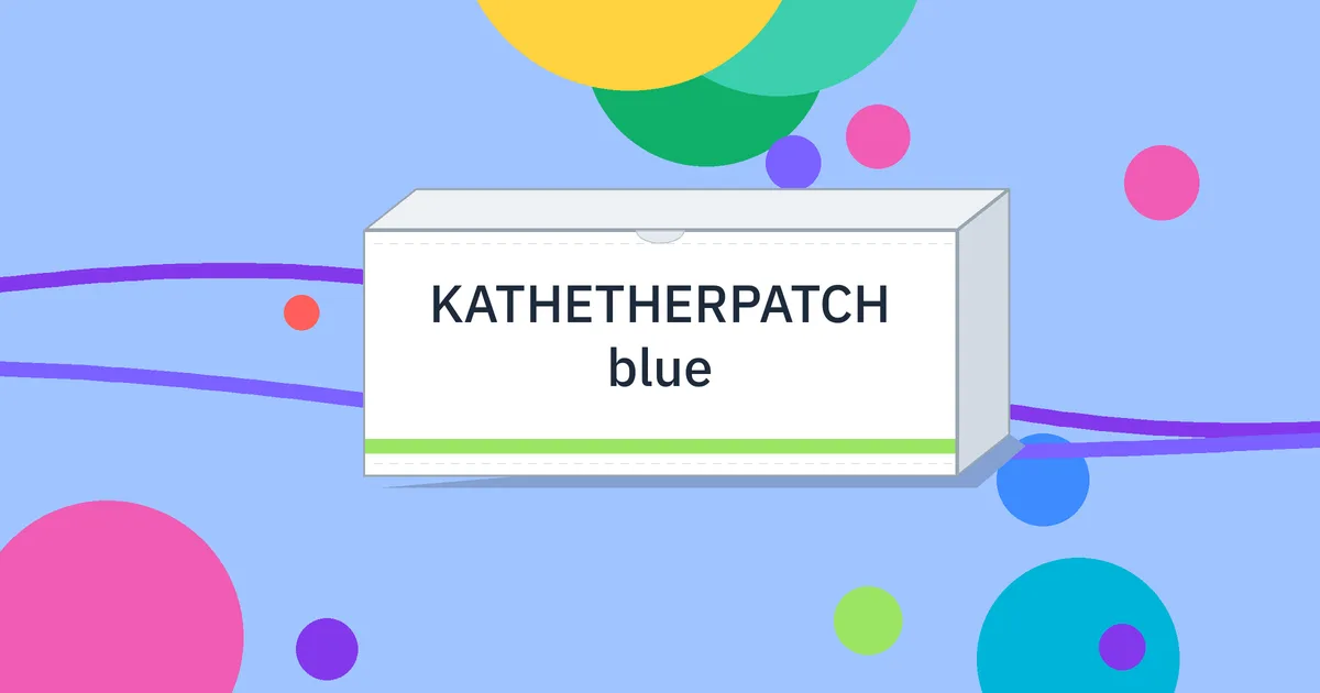 Symbolbild: Packung mit der Aufschrift KATHETHERPATCH blue (PZN 19867026) – Verfügbarkeit und Bezug in Apotheken in Frankfurt am Main