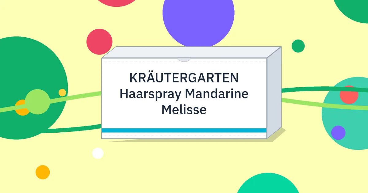 Symbolbild: Packung mit der Aufschrift KRÄUTERGARTEN Haarspray Mandarine Melisse (PZN 16801682) – Verfügbarkeit und Bezug in Apotheken in Frankfurt am Main