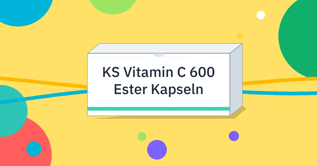 Symbolbild: Packung mit der Aufschrift KS Vitamin C 600 Ester Kapseln (PZN 20328530) – Verfügbarkeit und Bezug in Apotheken in Frankfurt am Main