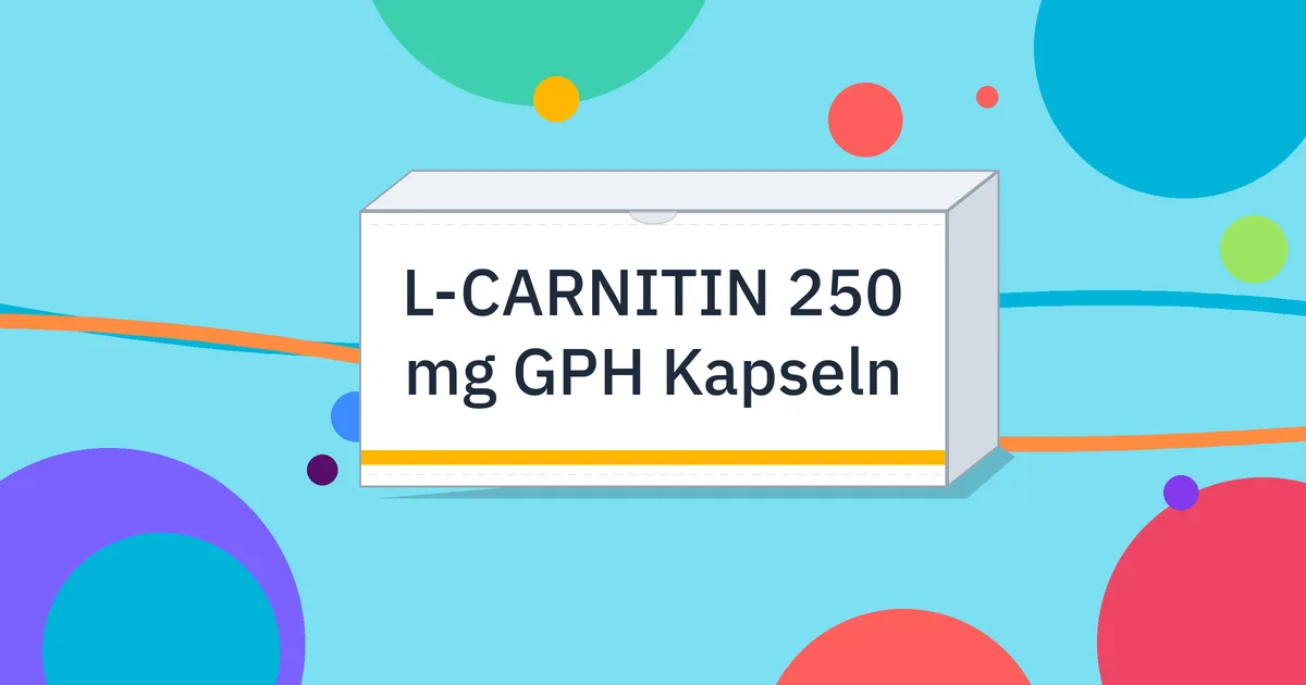 Symbolbild: Packung mit der Aufschrift L-CARNITIN 250 mg GPH Kapseln (PZN 07352765) – Verfügbarkeit und Bezug in Apotheken in Frankfurt am Main