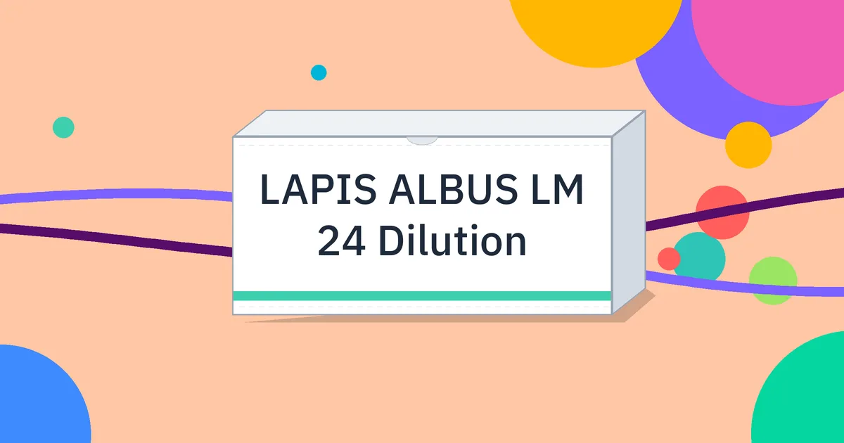 Symbolbild: Packung mit der Aufschrift LAPIS ALBUS LM 24 Dilution (PZN 13523277) – Verfügbarkeit und Bezug in Apotheken in Frankfurt am Main