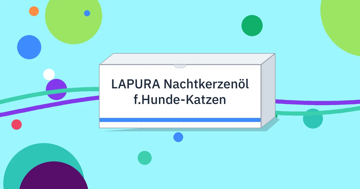 Symbolbild: Packung mit der Aufschrift LAPURA Nachtkerzenöl f.Hunde-Katzen (PZN 19081001) – Verfügbarkeit und Bezug in Apotheken in Frankfurt am Main
