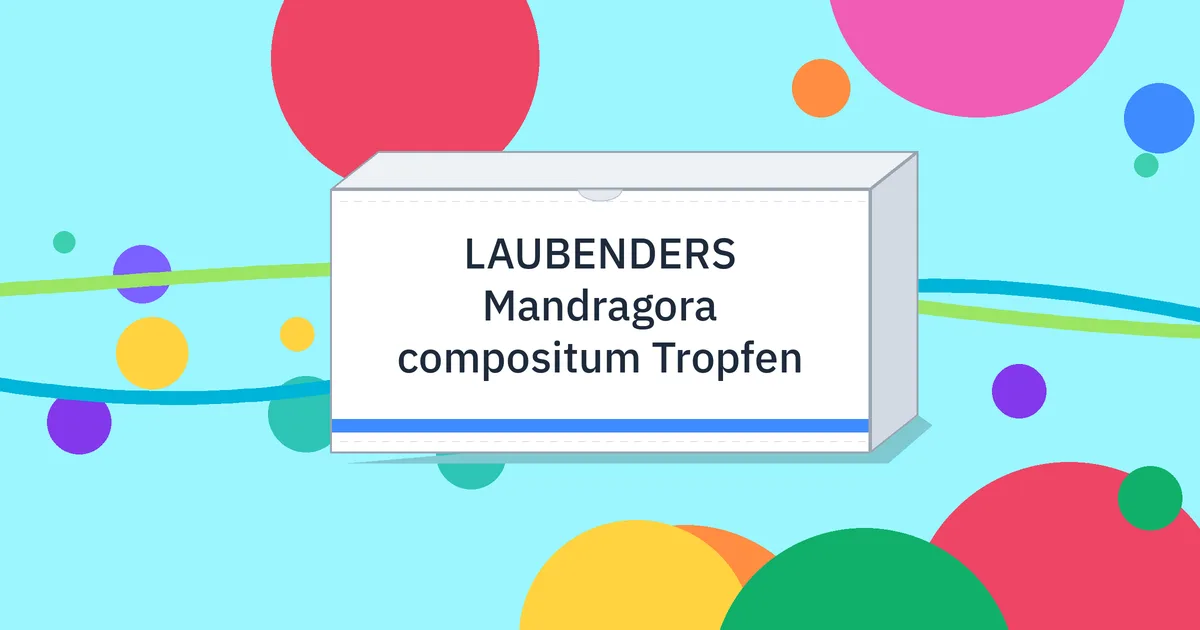 Symbolbild: Packung mit der Aufschrift LAUBENDERS Mandragora compositum Tropfen (PZN 14030559) – Verfügbarkeit und Bezug in Apotheken in Frankfurt am Main
