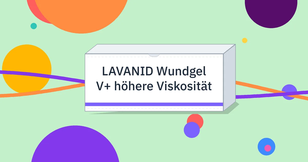 Symbolbild: Packung mit der Aufschrift LAVANID Wundgel V+ höhere Viskosität (PZN 16861632) – Verfügbarkeit und Bezug in Apotheken in Frankfurt am Main