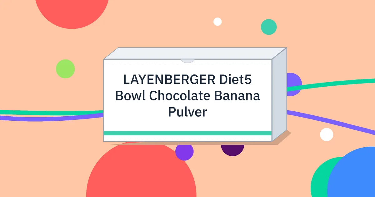 Symbolbild: Packung mit der Aufschrift LAYENBERGER Diet5 Bowl Chocolate Banana Pulver (PZN 18333009) – Verfügbarkeit und Bezug in Apotheken in Frankfurt am Main