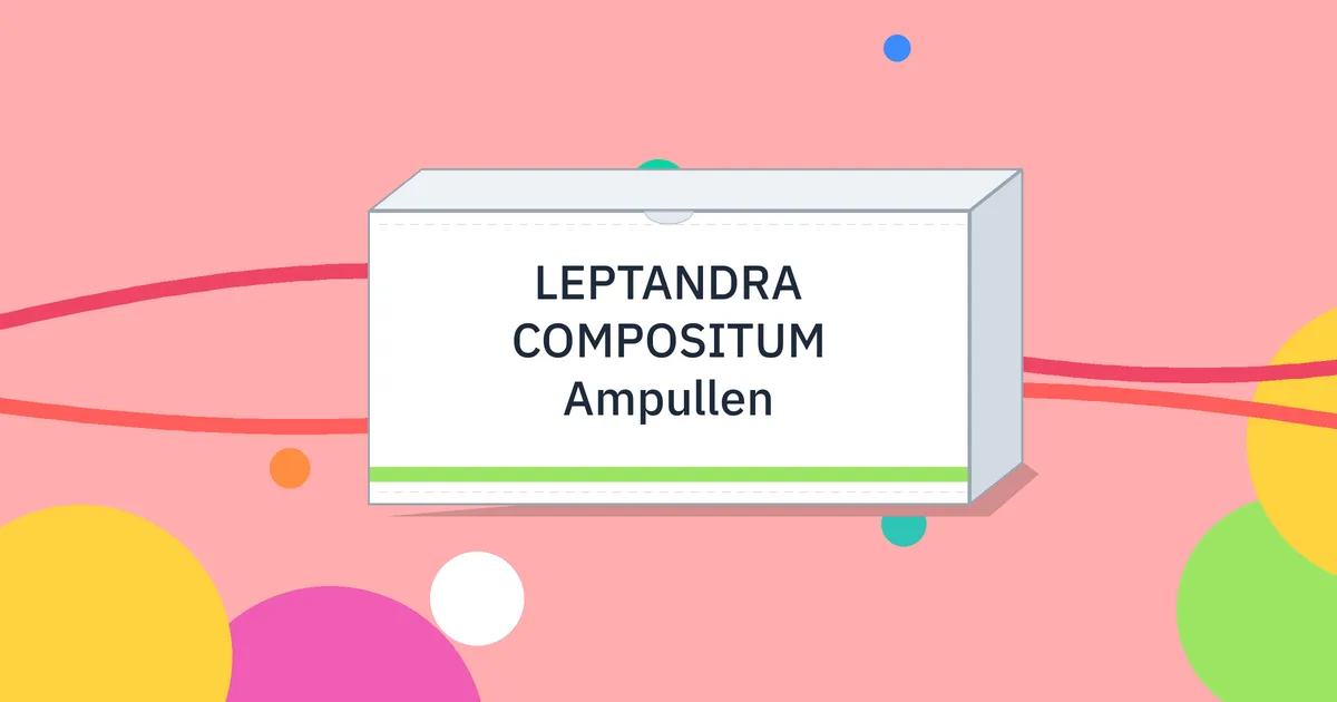 Symbolbild: Packung mit der Aufschrift LEPTANDRA COMPOSITUM Ampullen (PZN 04313486) – Verfügbarkeit und Bezug in Apotheken in Frankfurt am Main