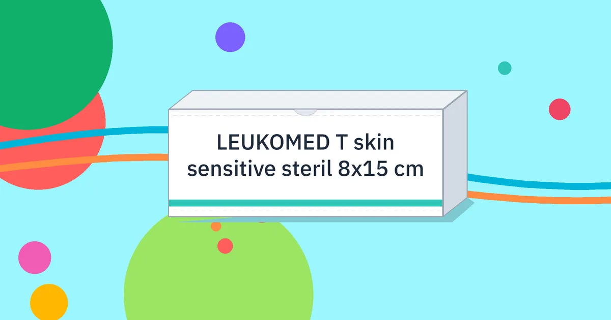 Symbolbild: Packung mit der Aufschrift LEUKOMED T skin sensitive steril 8x15 cm (PZN 18038919) – Verfügbarkeit und Bezug in Apotheken in Frankfurt am Main
