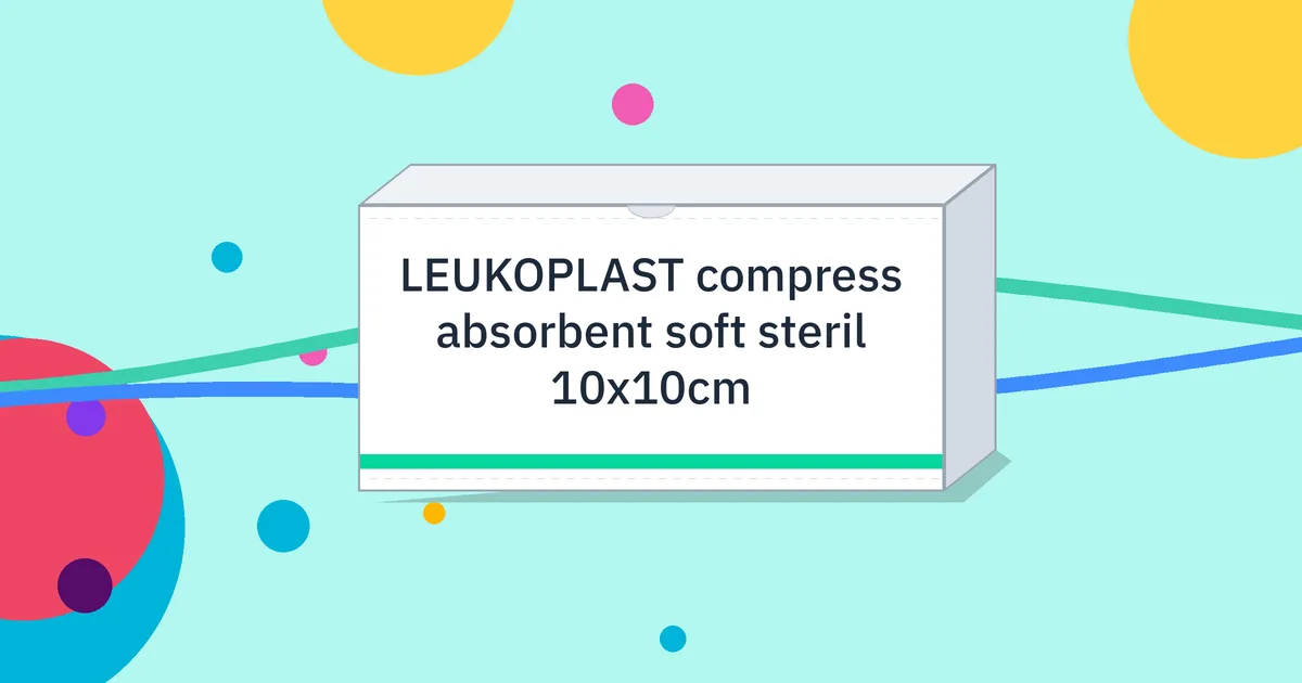 Symbolbild: Packung mit der Aufschrift LEUKOPLAST compress absorbent soft steril 10x10cm (PZN 19063859) – Verfügbarkeit und Bezug in Apotheken in Frankfurt am Main