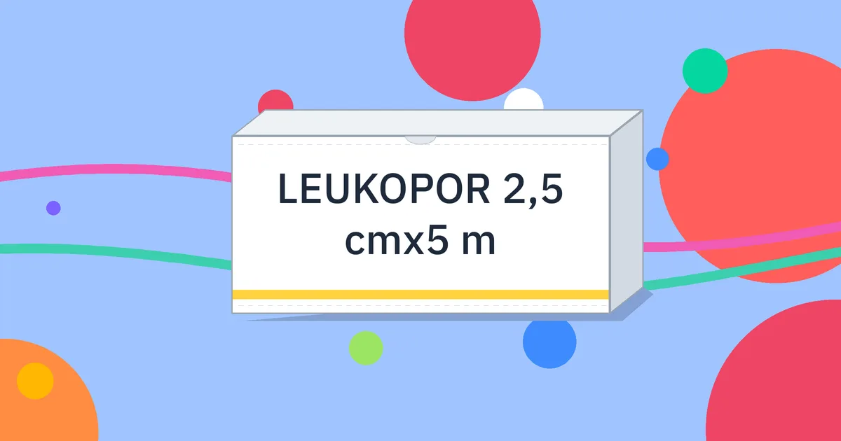 Symbolbild: Packung mit der Aufschrift LEUKOPOR 2,5 cmx5 m (PZN 12411033) – Verfügbarkeit und Bezug in Apotheken in Frankfurt am Main