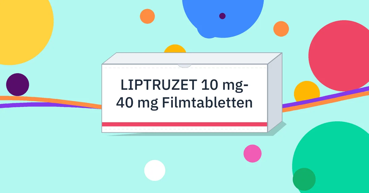 Symbolbild: Packung mit der Aufschrift LIPTRUZET 10 mg-40 mg Filmtabletten (PZN 13589023) – Verfügbarkeit und Bezug in Apotheken in Frankfurt am Main