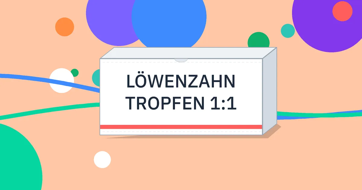 Symbolbild: Packung mit der Aufschrift LÖWENZAHN TROPFEN 1:1 (PZN 11052690) – Verfügbarkeit und Bezug in Apotheken in Frankfurt am Main