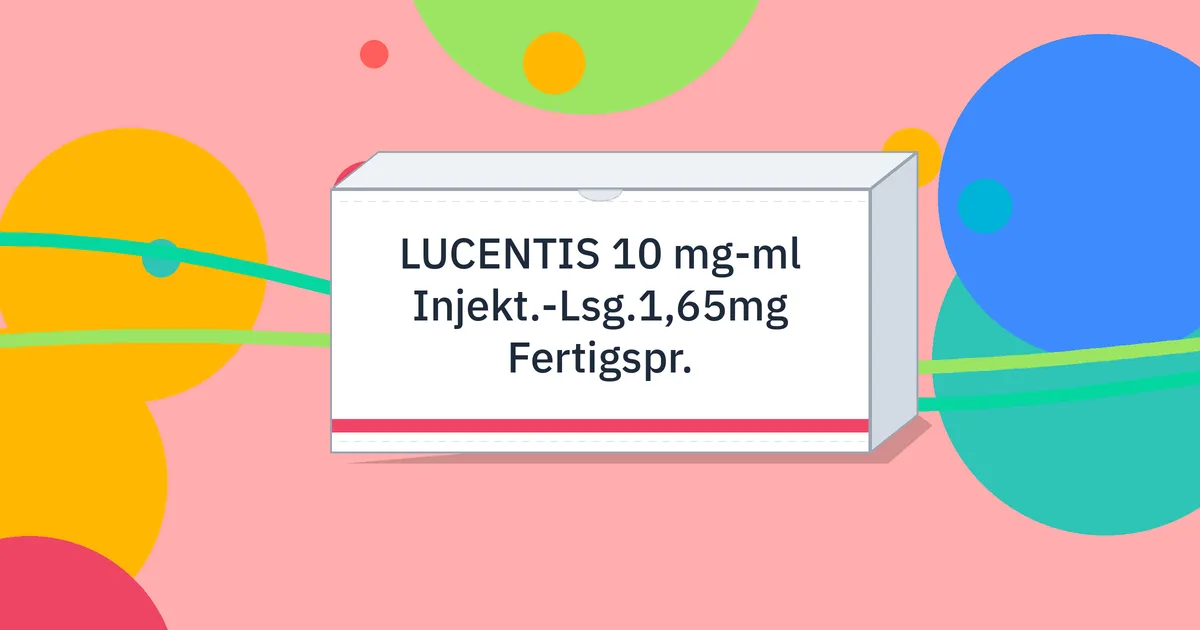 Symbolbild: Packung mit der Aufschrift LUCENTIS 10 mg-ml Injekt.-Lsg.1,65mg Fertigspr. (PZN 18084463) – Verfügbarkeit und Bezug in Apotheken in Frankfurt am Main