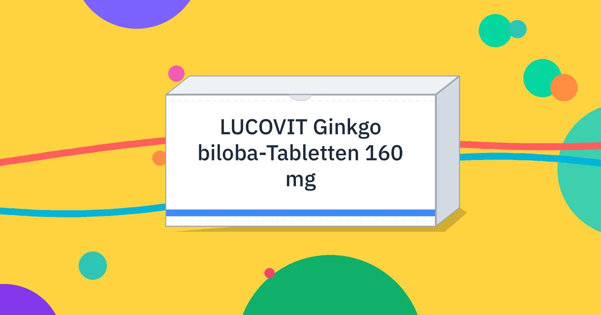 Symbolbild: Packung mit der Aufschrift LUCOVIT Ginkgo biloba-Tabletten 160 mg (PZN 01566850) – Verfügbarkeit und Bezug in Apotheken in Frankfurt am Main