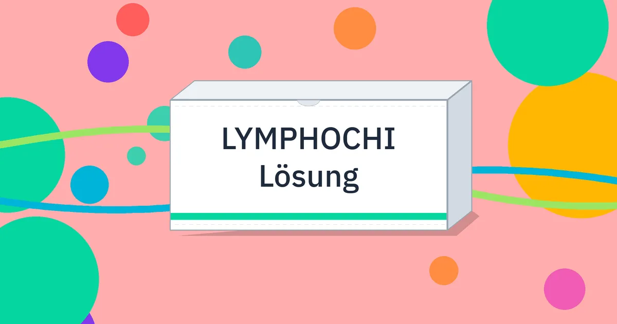 Symbolbild: Packung mit der Aufschrift LYMPHOCHI Lösung (PZN 19125514) – Verfügbarkeit und Bezug in Apotheken in Frankfurt am Main