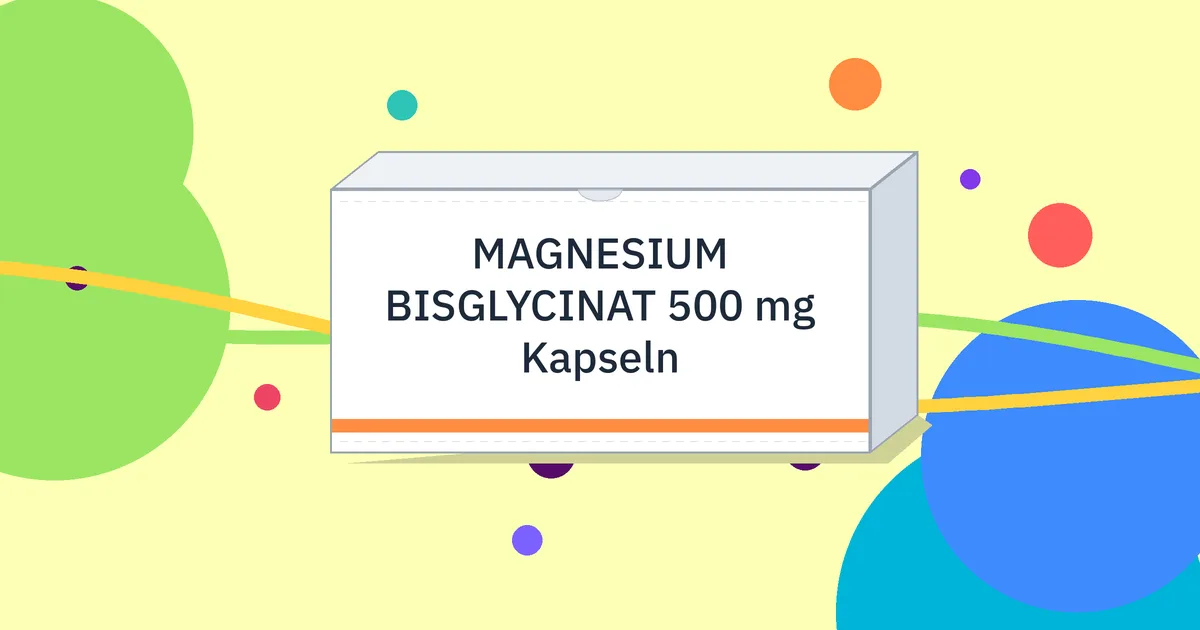 Symbolbild: Packung mit der Aufschrift MAGNESIUM BISGLYCINAT 500 mg Kapseln (PZN 19858636) – Verfügbarkeit und Bezug in Apotheken in Frankfurt am Main