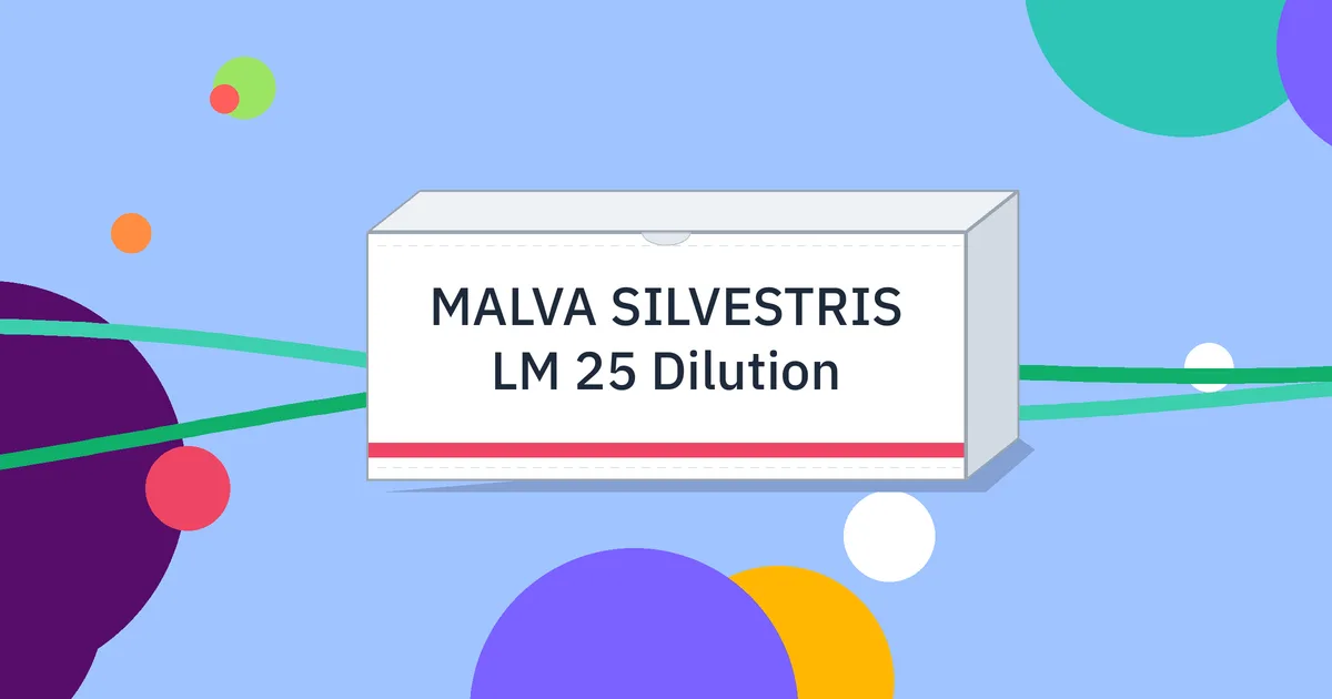 Symbolbild: Packung mit der Aufschrift MALVA SILVESTRIS LM 25 Dilution (PZN 13540040) – Verfügbarkeit und Bezug in Apotheken in Frankfurt am Main
