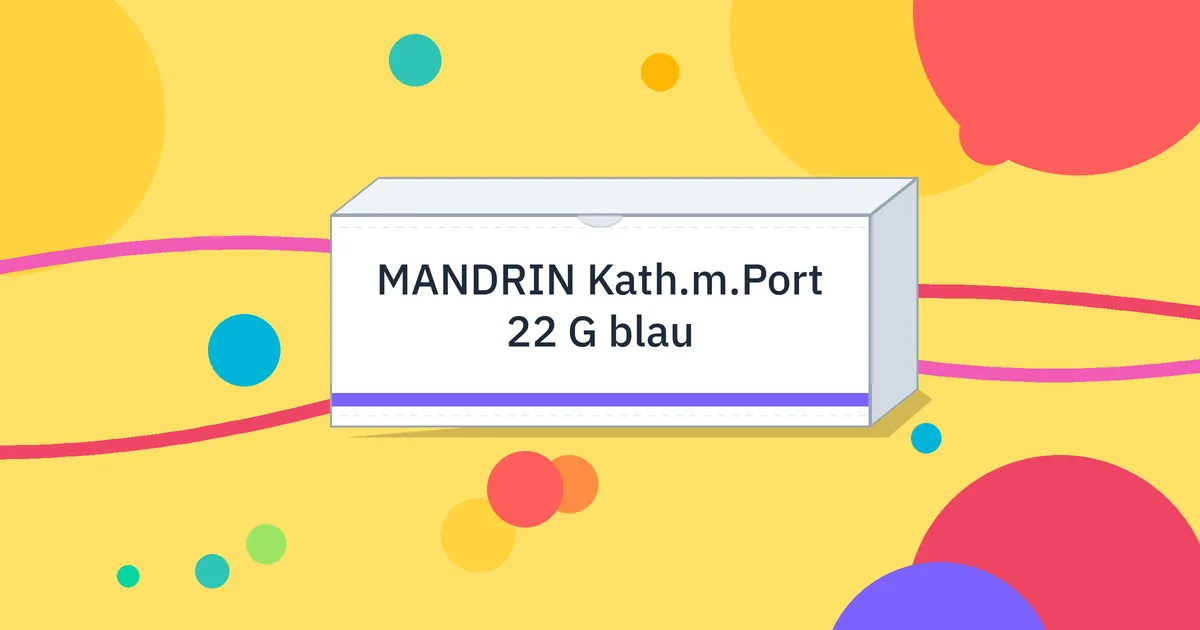 Symbolbild: Packung mit der Aufschrift MANDRIN Kath.m.Port 22 G blau (PZN 01181104) – Verfügbarkeit und Bezug in Apotheken in Frankfurt am Main