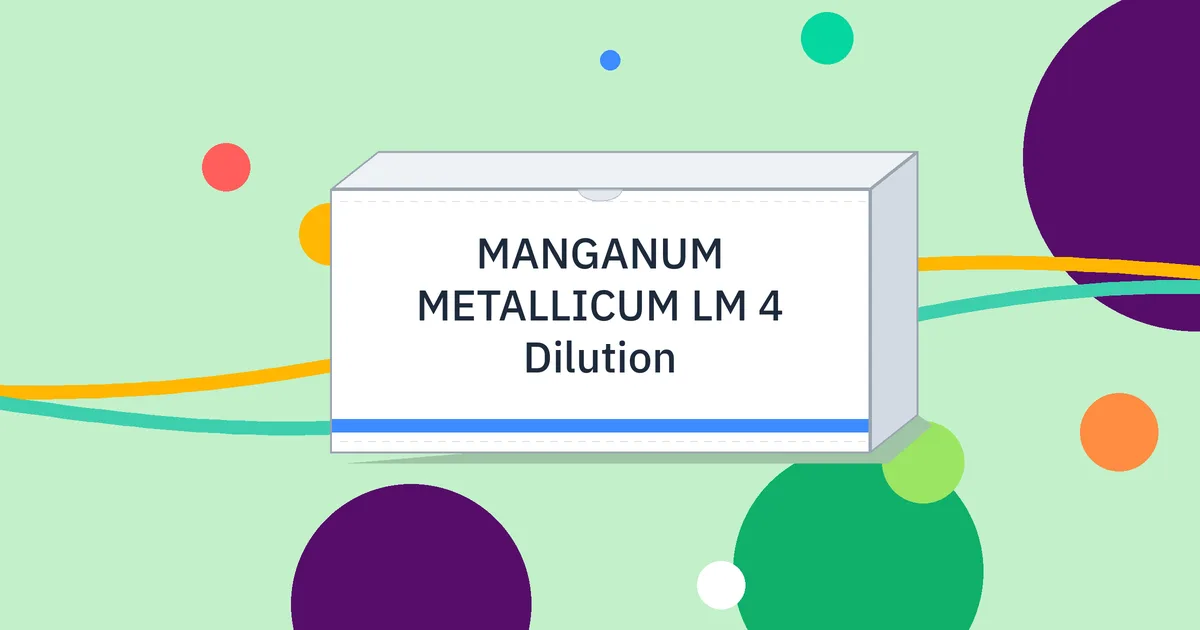Symbolbild: Packung mit der Aufschrift MANGANUM METALLICUM LM 4 Dilution (PZN 12943184) – Verfügbarkeit und Bezug in Apotheken in Frankfurt am Main