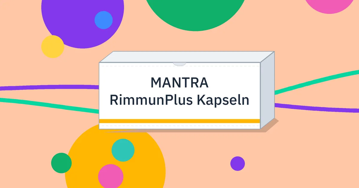 Symbolbild: Packung mit der Aufschrift MANTRA RimmunPlus Kapseln (PZN 18107201) – Verfügbarkeit und Bezug in Apotheken in Frankfurt am Main