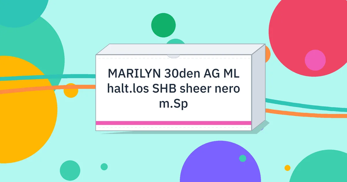Symbolbild: Packung mit der Aufschrift MARILYN 30den AG ML halt.los SHB sheer nero m.Sp (PZN 16186403) – Verfügbarkeit und Bezug in Apotheken in Frankfurt am Main
