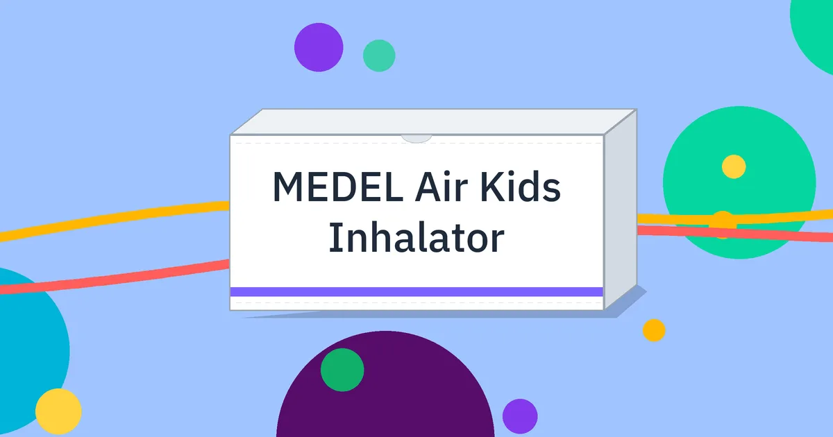 Symbolbild: Packung mit der Aufschrift MEDEL Air Kids Inhalator (PZN 19896513) – Verfügbarkeit und Bezug in Apotheken in Frankfurt am Main