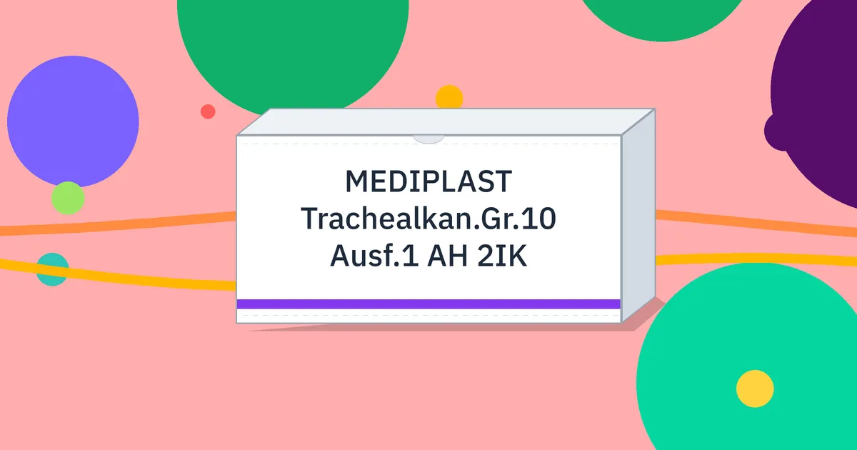 Symbolbild: Packung mit der Aufschrift MEDIPLAST Trachealkan.Gr.10 Ausf.1 AH 2IK (PZN 04525490) – Verfügbarkeit und Bezug in Apotheken in Frankfurt am Main