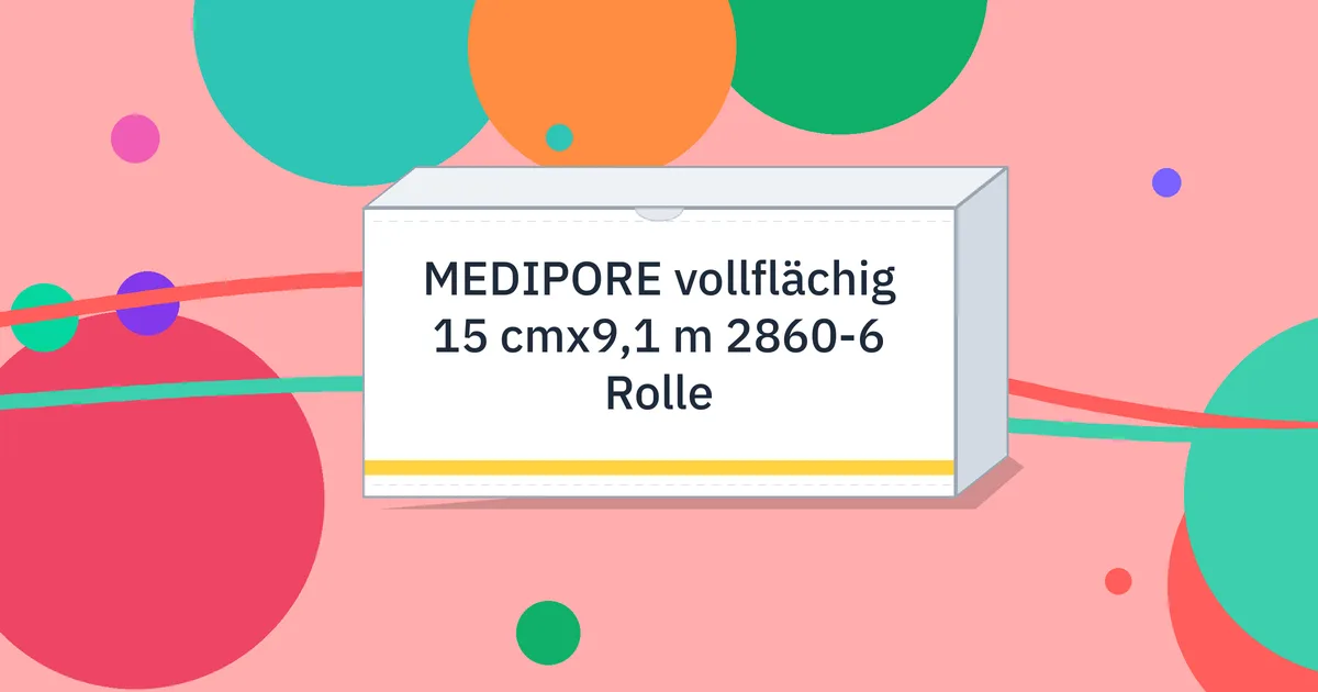 Symbolbild: Packung mit der Aufschrift MEDIPORE vollflächig 15 cmx9,1 m 2860-6 Rolle (PZN 20129747) – Verfügbarkeit und Bezug in Apotheken in Frankfurt am Main