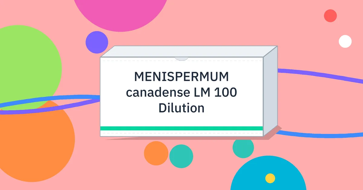 Symbolbild: Packung mit der Aufschrift MENISPERMUM canadense LM 100 Dilution (PZN 13603591) – Verfügbarkeit und Bezug in Apotheken in Frankfurt am Main