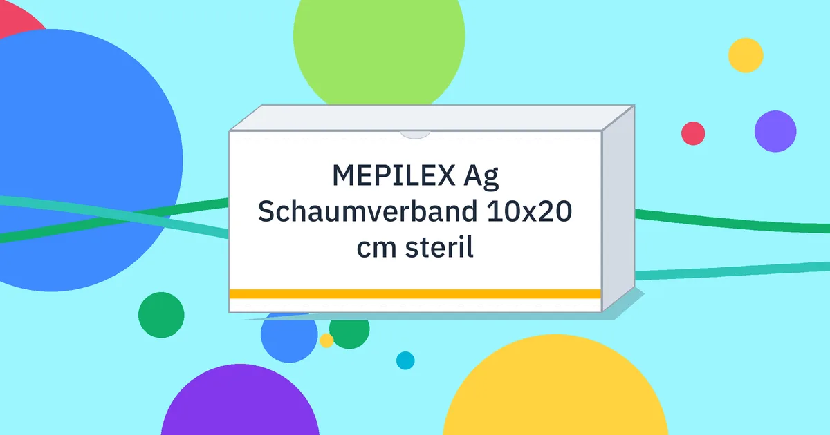 Symbolbild: Packung mit der Aufschrift MEPILEX Ag Schaumverband 10x20 cm steril (PZN 10263982) – Verfügbarkeit und Bezug in Apotheken in Frankfurt am Main